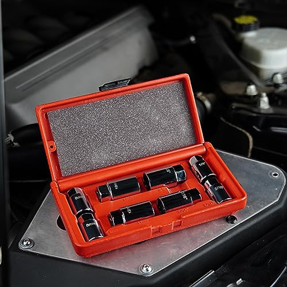 ABN Stud Extractor Set, Broken Stud Removal Socket 8-Piece SAE & Metric Stud Remover Set – Stud Puller Sockets