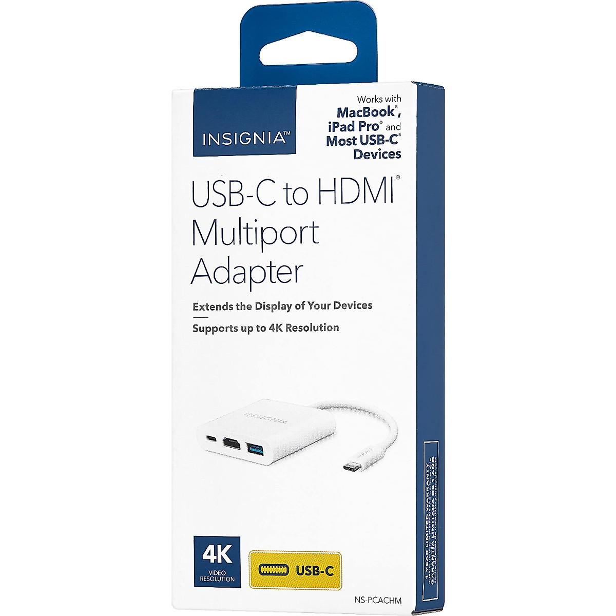 Insignia USB-C to HDMI Multiport Adapter - White - Model: NS-PCACHM