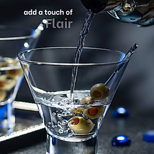 MITBAK 8 - Ounce Martini Glasses (Set of 6) | Elegant cocktail Cups | Great for Martini, Cocktail, Whiskey, Liquor, Margarita, & Other Alcoholic Beverages | Bar Glasses Made In Slovakia