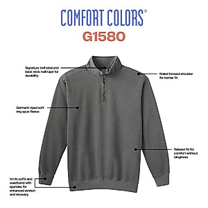 Comfort Colors Adult 1/4 Zip Sweatshirt, Style G1580, Flo Blue, 3X-Large
