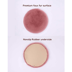 Jhorxa Memory Foam Seat Cushion, Round Floor Cushion, Soft Faux Fur Seat Cushion for Office Chair, Multicolors 18 x 18 Inch