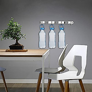 Nlmyt Mop and Broom Holder Wall Mount, Broom Organizer Wall Mount, Stainless Steel Mop Holder Storage, Broom Hook, Heavy Duty Broom Rack for Home, Garage, Garden, Laundry Room (3 Racks 4 Hooks)