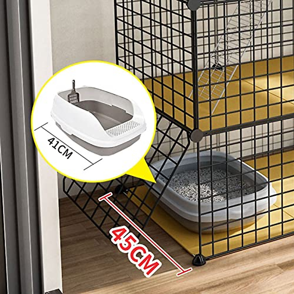 Cat Cage, Cat Crates for Indoor Cats Cat Playpen , Cat Outdoor Enclosure Diy Cat Playpen Metal Kennel with Platform Mat for 1-2 Cats, Ferret, Chinchilla, Rabbit, Small Animals ( Size : 75*39*73cm )