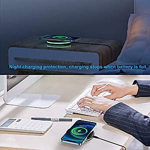 15W Wireless Charger Fast Charging Pad Compatible Samsung Galaxy S23 S22 S21 S20 Ultra 5G FE S10 S9 S8 S7 S6, Note 20 10 9 8, Z Fold4/3/2, Z Flip4/3, iPhone 14 13 12 11 Pro Max, Google Pixel 7 6 5 4