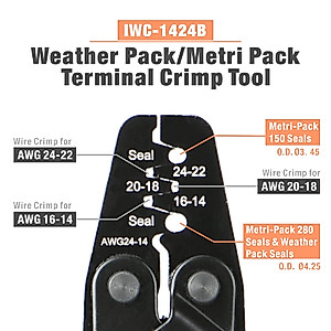iCrimp Delphi Weather Pack Crimper, Metri Pack Crimping Tool, Wire Crimper for Sealed Weatherproof Automotive Electrical Connectors AWG14 to AWG24