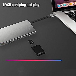 XUNMAIFHB Portable Docking Station,Type c hub 10-in-1 Docking Station HDMI+RJ45 Converter PD Charging, Gigabit Network, USB3.0 Transmission, HDMI4K HD, Card Reading Function Fast Transmission