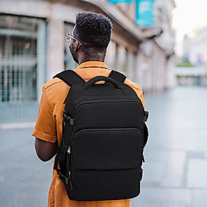 Hanples Large Travel Laptop Backpack for Men Women, Carry On Backpack, Hiking Backpack, Waterproof Durable Business Backpack with USB Charging Port, College Computer Bag, Fits 16 Inch Laptop