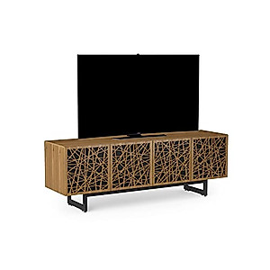 BDI Furniture Elements Quad Cabinet Ricochet Doors, Media Base, Walnut Finish