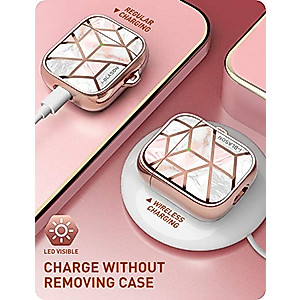 i-Blason Cosmo Series Case Designed for Airpods 2nd Generation/1st Generation, 360° Protective Stylish Marble AirPods Case Cover Compatible with Apple AirPods 1st/2nd (Marble)