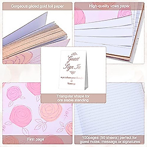 Wedding Guest Book with Pen and Table Cards, 9 x 9 Inch Guest Book Wedding Reception 50 Sheets Sign in Book Wedding Memory Book for Wedding Party Bridal or Baby Shower Guest Visitor (Classic Style)