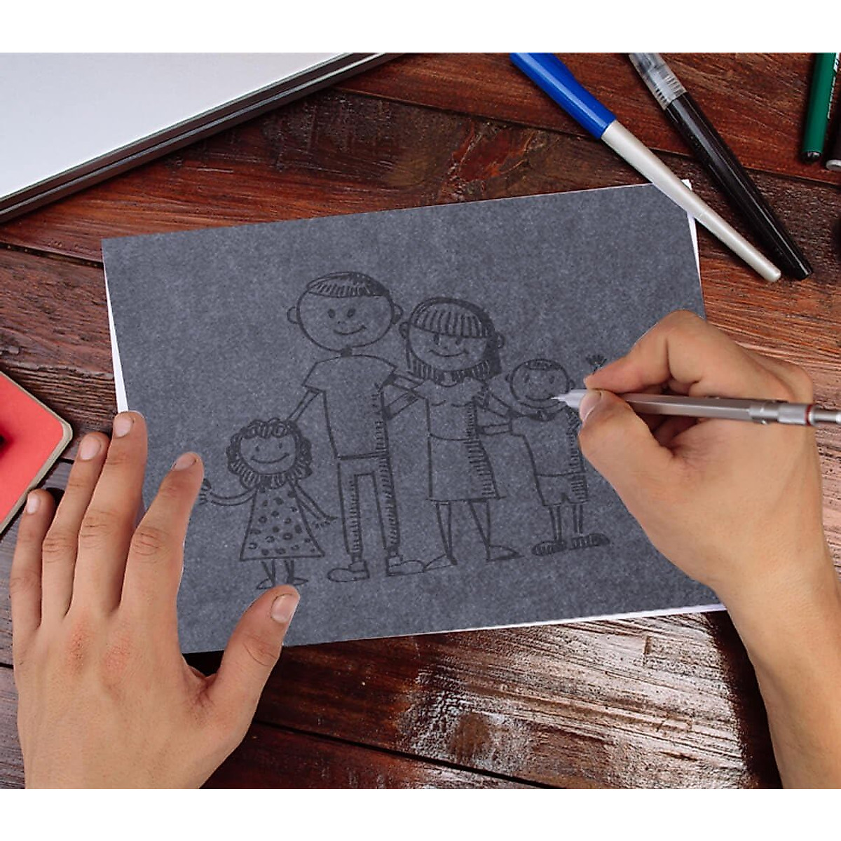 Selizo 100 Sheets Black Carbon Transfer Tracing Paper for Wood, Paper, Canvas and Other Art Surfaces (9 x 13 Inches)