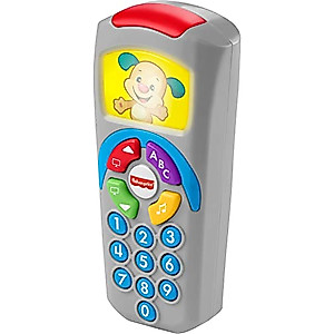 Fisher-Price Laugh & Learn Baby Learning Toy Puppy’S Remote Pretend Tv Control With Music And Lights For Ages 6+ Months