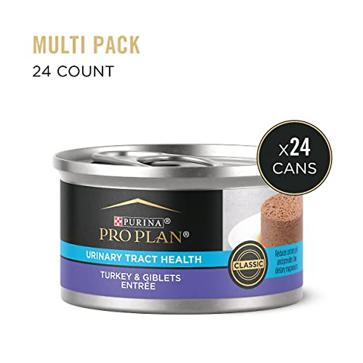 Purina Pro Plan Urinary Tract Cat Food Wet Pate, Urinary Tract Health Turkey and Giblets Entree - (24) 3 oz. Pull-Top Cans