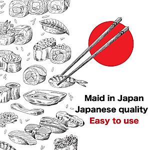 Chopsticks reusable Made in Japan ishida 10Pairs Black pasted box ((Japanese Beauty・23cm 9.0inch))