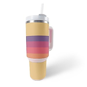 MightySkins Skin Compatible with Stanley The Quencher H2.0 FlowState 40 Oz Tumbler - Mellow Stripes | Protective, Durable, and Unique Vinyl Decal wrap Cover | Easy to Apply, Remove, and Change Styles