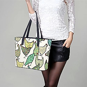 Womens Handbag Chickens Leather Tote Bag Top Handle Satchel Bags For Lady