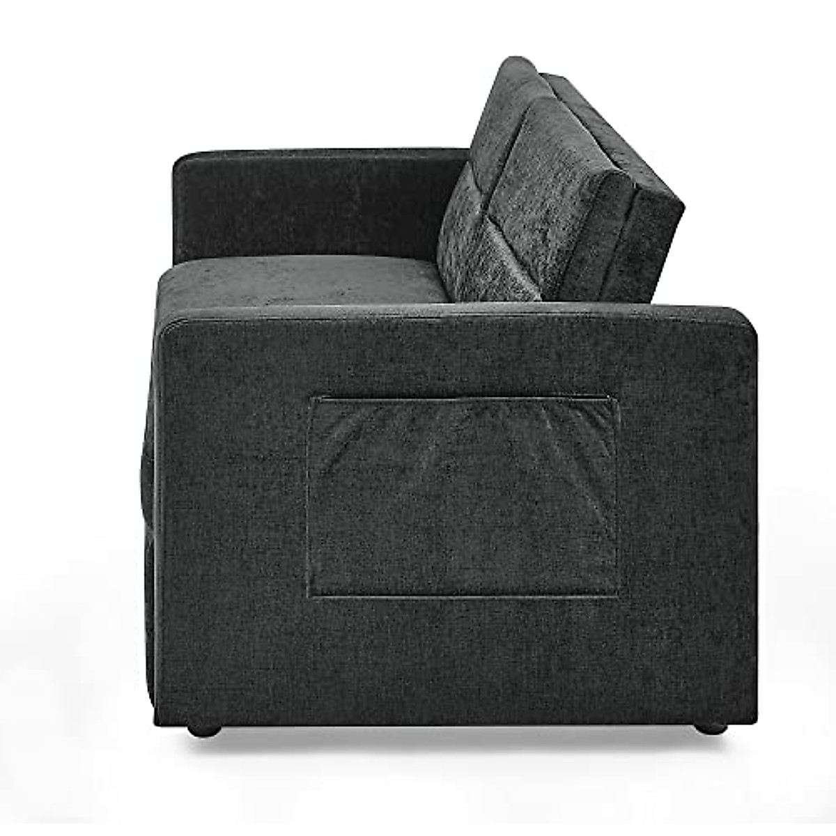 YUNLife&Home Modern Upholstered Futon Loveseat Sofa Convertible to Sleeper Sofá Bed,Love Seat Chaise Lounge Couch Chair 2-Seat with Adjustable Backrest for Living Room Apartment Small Space