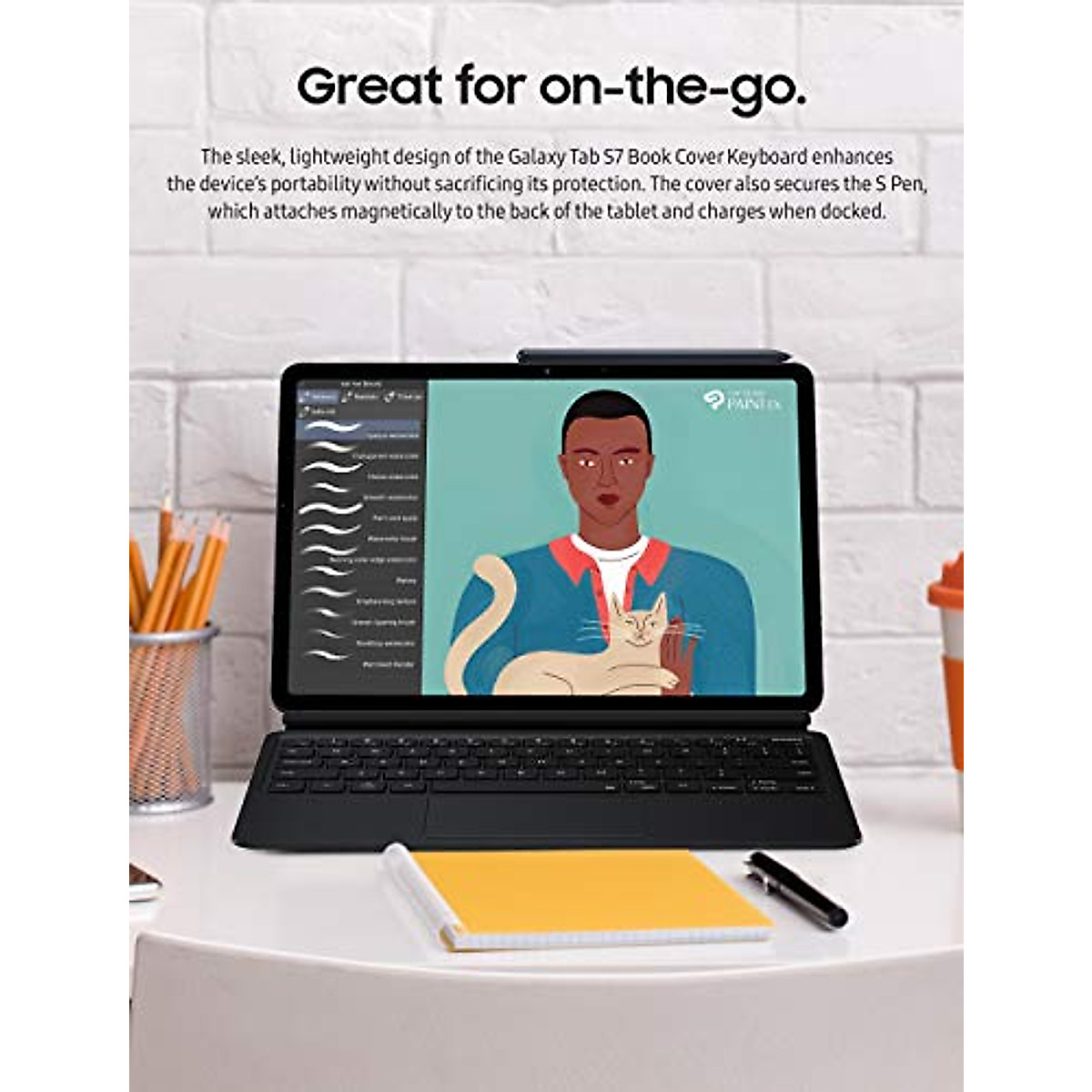 Samsung Galaxy Tab S7 and S7 5G Book Cover Keyboard, EF-DT870UBEGUJ, Black