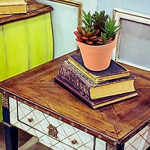 Briful Small Succulents Artificial 2 Pcs Fake Succulent Plants Faux Succulents in Pots Assorted Succulent Arrangements for Home Office Bathroom Room Shelf Rustic Farmhouse Windowsill Decor