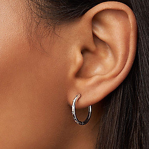 Pandora Jewelry Simple Sparkling Hoop Cubic Zirconia Earrings in Sterling Silver