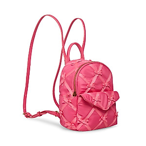 Betsey Johnson Women's Bow-Peep Nylon Mini Backpack, Pink, One Size