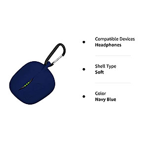 Nimon Silicone Case for JBL Tune 125TWS/120TWS, Soft and Flexible, Scratch/Shock Resistant Silicone Cover for JBL Tune 125TWS/120TWS Headphones (Navy Blue)