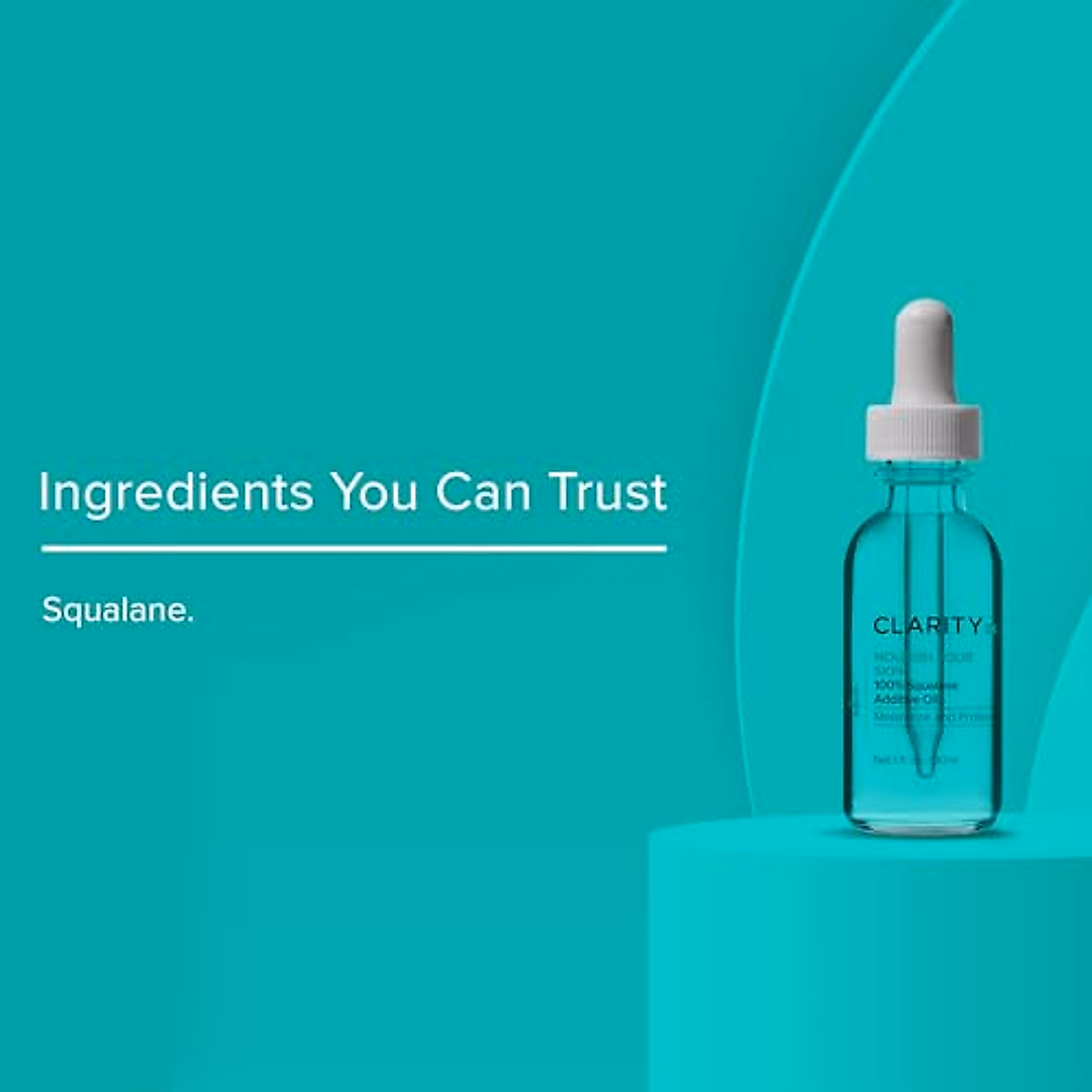 ClarityRx Nourish Your Skin 100% Squalane Moisturizing Oil, Natural Plant-Based Anti-Aging Face Oil with Antioxidants for Dry Skin (1 fl oz)