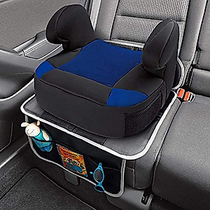 Car Seat Protector, Thick Padding Protection for Child & Baby Cars Seats, Dog Mat, Non Slip and Waterproof Protects Automotive Vehicle Upholstery with Extra Storage Pocket (Black)
