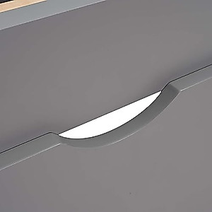 Queen Size Solid Wood Platform Bed Frame with Storage Drawers and Classic Headboard, Wood Slats Support, Under Bed Storage for Boys Girls Teens Adults,Space Saving, No Box Spring Needed (Gray)