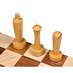RoyalChessMall-3.9" Berliner Modern Minimalist Chess Pieces Only Set- Weighted Ebonised Boxwood