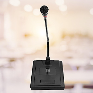 SYH&AQYE Gooseneck Wireless Microphone, 6.35 to 3.5mm Adapter Desktop Microphone, Table Mounted Condenser Mic for Conference, Studio Audio Recording