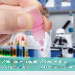 Ira Pollitt 60 Pack 2 ml Plastic Empty Dropper Bottles Squeezable Dropper Bottles Portable Drops Containers with Screw Cap and Plug for Home and Travel