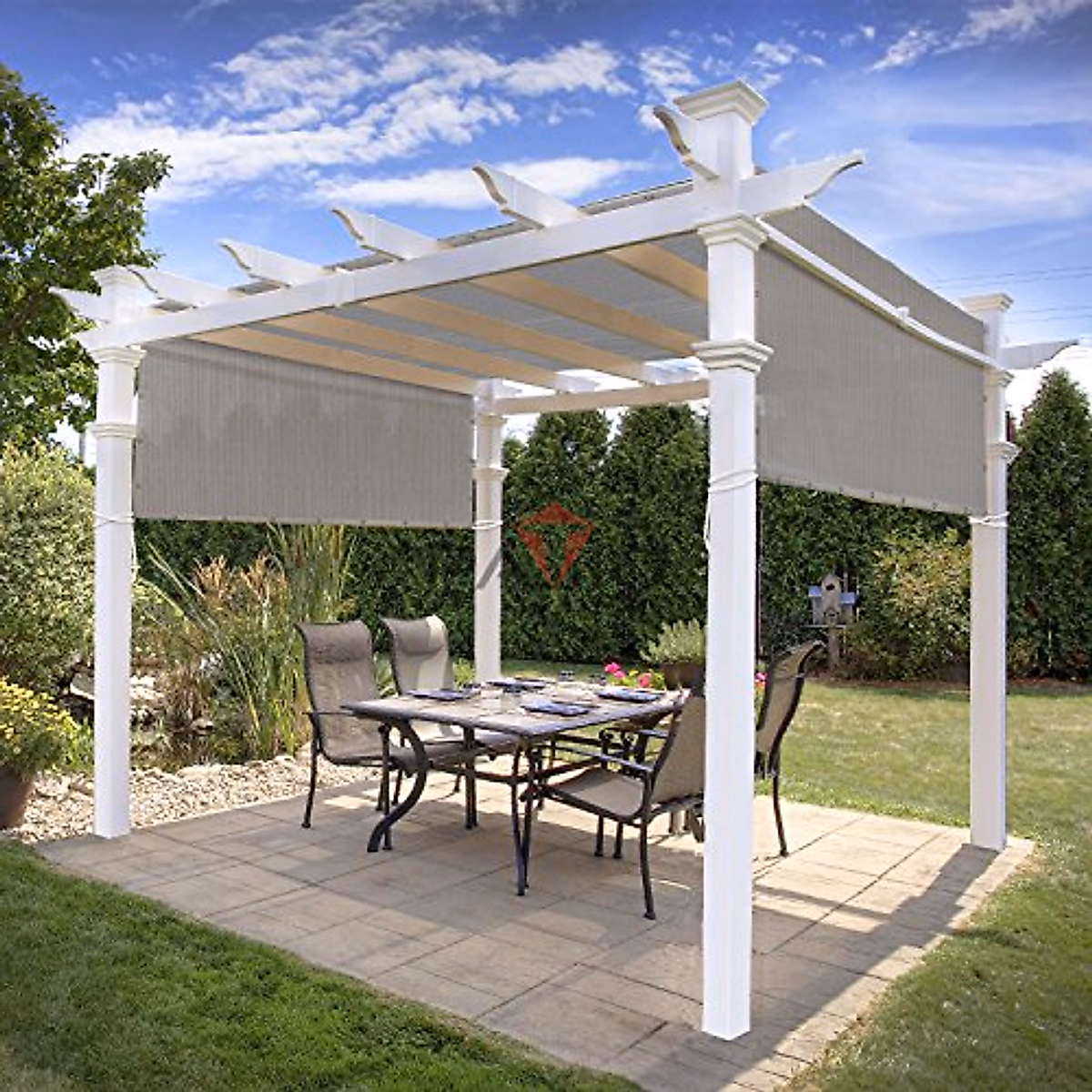 Patio Paradise 20' x 40' Straight Edge Sun Shade Sail, Light Gray Rectangle Outdoor Shade Cloth Pergola Cover UV Block Fabric - Custom 3 Year Warrenty