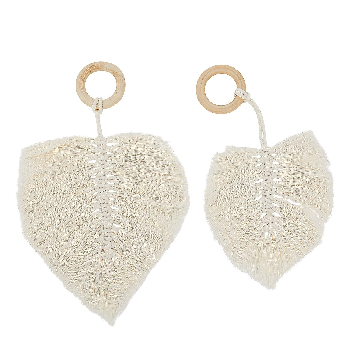 20 Pack Unfinished Natural Wood Rings for Crafts, Macrame Projects, Jewelry Making, DIY Pendant Connectors (2 in)