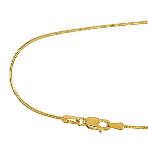 JewelStop 14k Solid Yellow Gold 0.9 mm Round Snake Chain Necklace, Lobster Claw Clasp - 18 Inches, 3.9gr.
