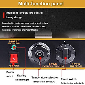 Waffle Maker, Commercial Stainless Steel Waffle Maker, Double Sided Heating, Non-Stick Plate/Easy To Clean, Adjustable Temperature (50~250°C), For Restaurant, Bakery,A