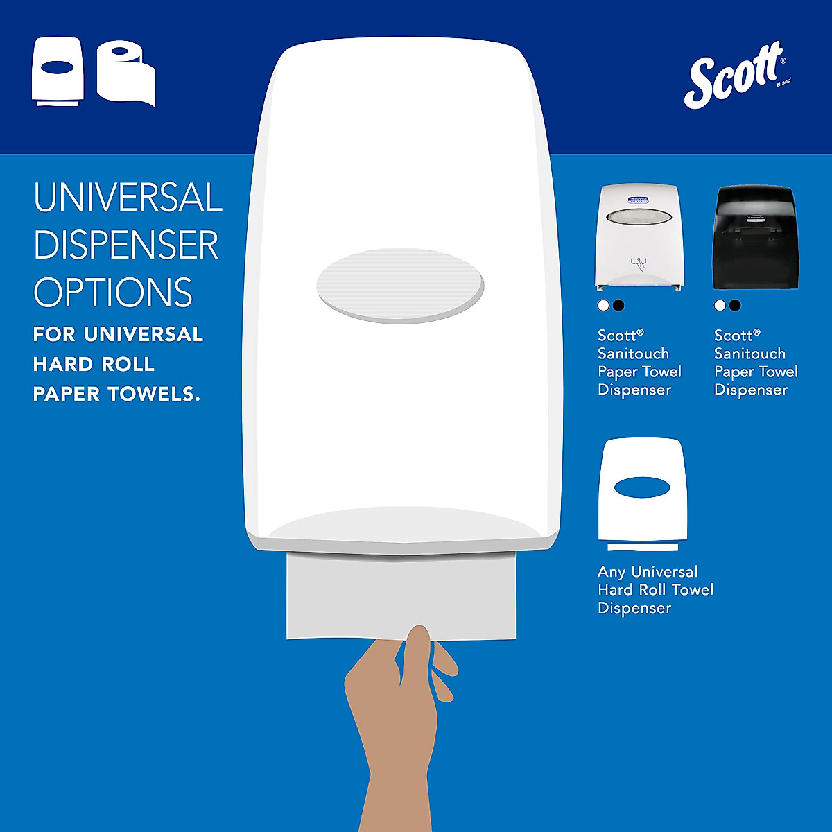 Scott Essential High Capacity Hard Roll Paper Towels (01005), White, 1000'/Roll, 6 Paper Towel Rolls/Convenience Case