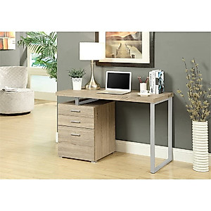 Monarch Specialties Reclaimed-Look Left or Right Facing Desk, 48-Inch, Natural