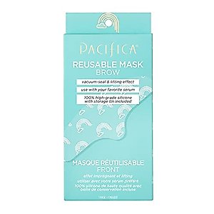 Pacifica Beauty | Reusable Brow Mask | 100% Silicone | Vacuum Seal & Lifting Effect | Minimize Fine Lines + Wrinkles | Pair with Serum | Storage Tin Included | Vegan + Cruelty Free