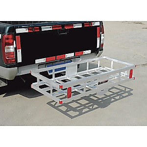Ultra-Tow Aluminum Hitch Cargo Carrier- 500-Lb Capacity Silver 49inx22.5inx8inH