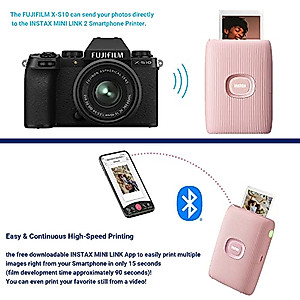 Fujifilm Instax Mini Link 2 Smartphone Printer Soft Pink | 40 Exposures | Case 16767208