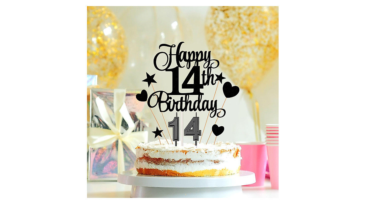 Stylish 14th Birthday Cake Decorations Set - HOGRTi