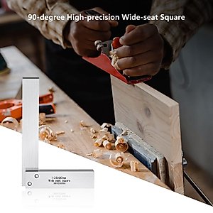 Engineer Square Machinist Square Set, 4Pcs High Precision Hardened Steel Square Angle Ruler 90 Degree Wide Base Square Tool Wide Sitting Angle Square L-type Measuring Tool