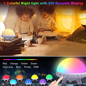 YACHANCE Night Light for Kids White Noise Sound with Color Changing Dimming Function Baby Night Light Rechargable Touch Control 31 Nice Sounds,3 Night Modes,7 Color and 256 RGB,...Purple