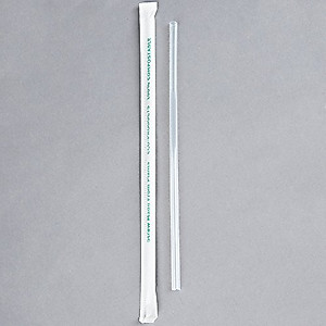 Eco-Products 7 3/4" Clear Wrapped Renewable and Compostable Straws - 400 / Pack (7.75)