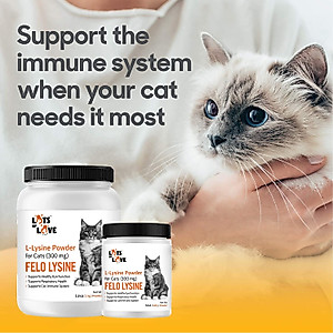 FELO LYSINE - L-Lysine Powder for Cats 300 mg (Thomas Pet Earlier), 12 oz