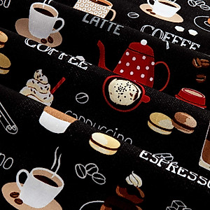 Timeless Treasures Coffee Break Mixed Coffees Black, Fabric by the Yard