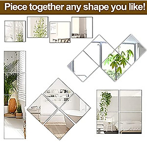 SLCARACC Full Length Door Mirror Tiles,12"x 12" x 4 Pcs Acrylic Wall-Mounted, Non Glass Safety Mirror Great for Baby Kids Playroom,Gym, Used as Dorm Mirror…