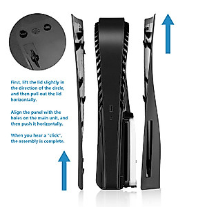 PEPPER JOBS Console Cover, Hard Shockproof Console Skin Case, ABS Anti-Scratch Dustproof Gaming Console Cover Replacement Plate Shell for Console Disc Edition (Midnight Black)