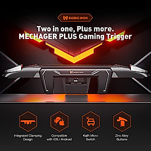 BIGBIG WON Gaming Triggers, Mobile Game Controller for PUBG/Fornite/Call of Duty Integrated Mobile Triggers Aim Button Shooter Joystick for iPhone and Android Mobile Gaming Trigger Black